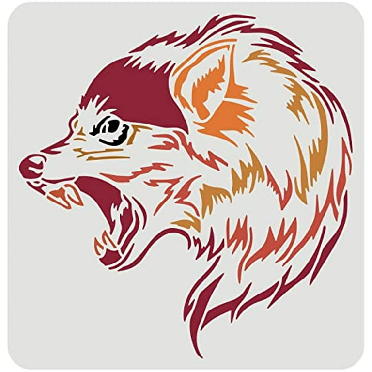 Wolf Head Stencil