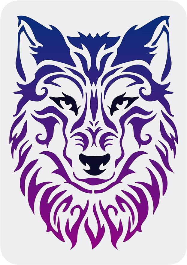 1pc Wolf Stencil Large Painting Stencil Reusable Plastic Stencil ...