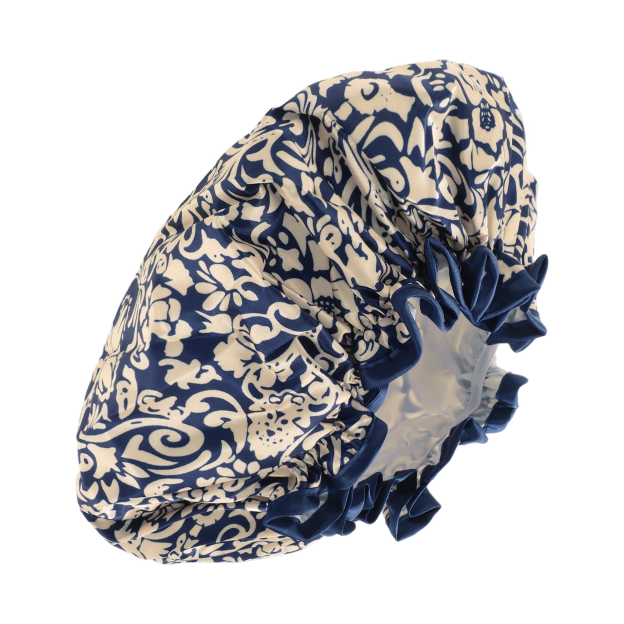1pc Women Double Layer Flowers Shower Cap for Bathroom Vacation Travel ...