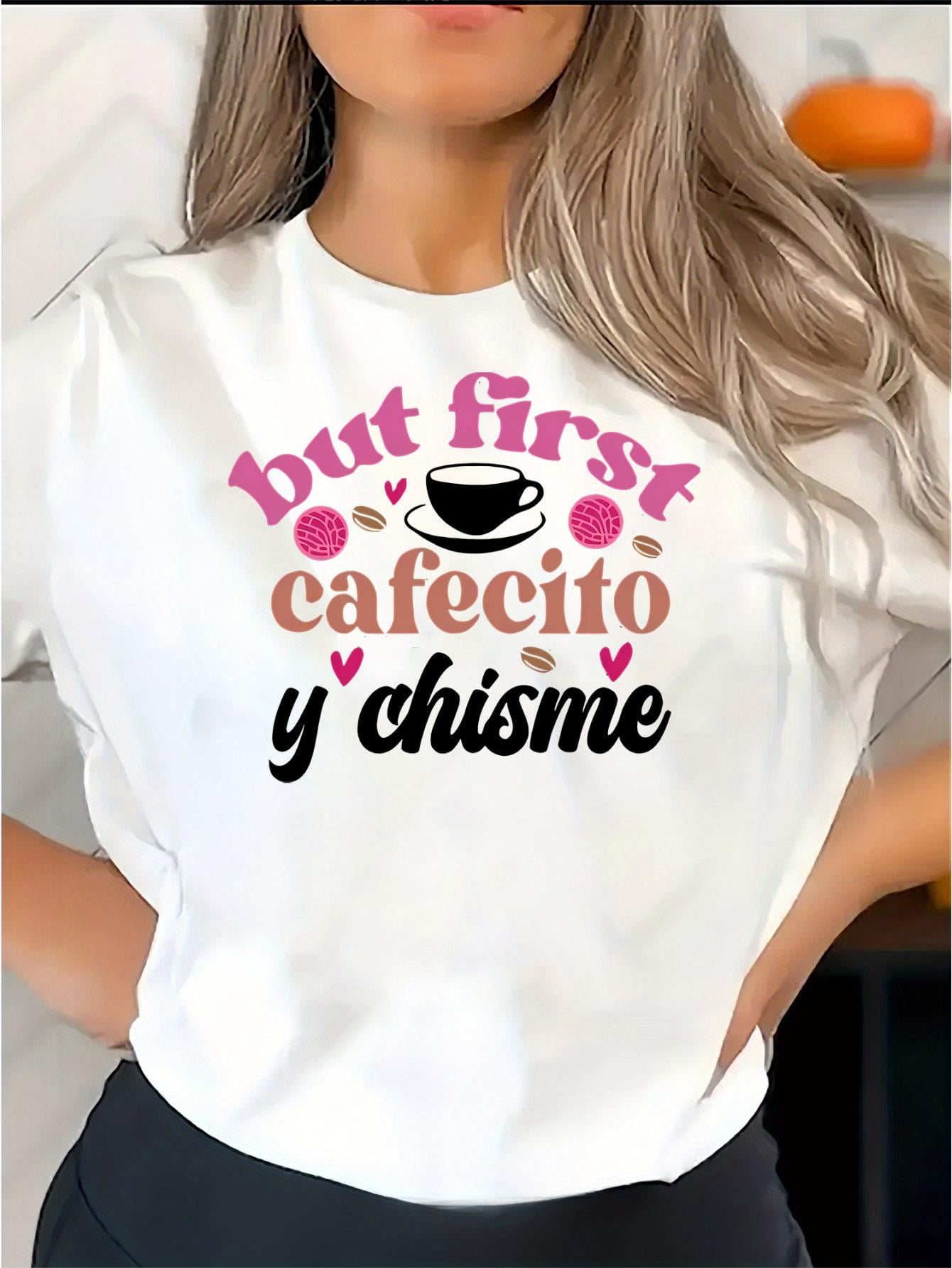 1pc Women'S Casual Crew Neck T-Shirt with Coffee Bean Graphic Print ...