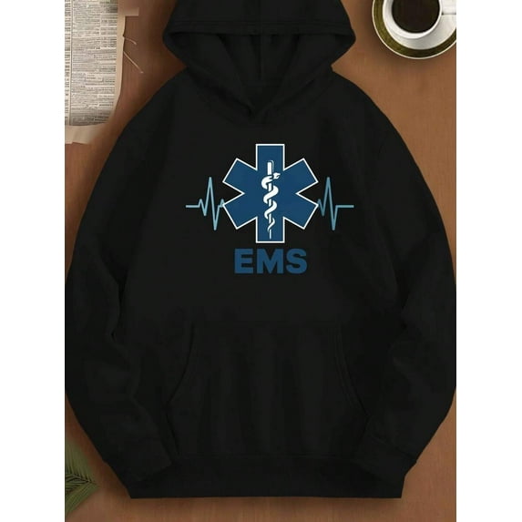 1pc Women'S Casual Polyester Hoodie With Star Of Life EMS Symbol ...