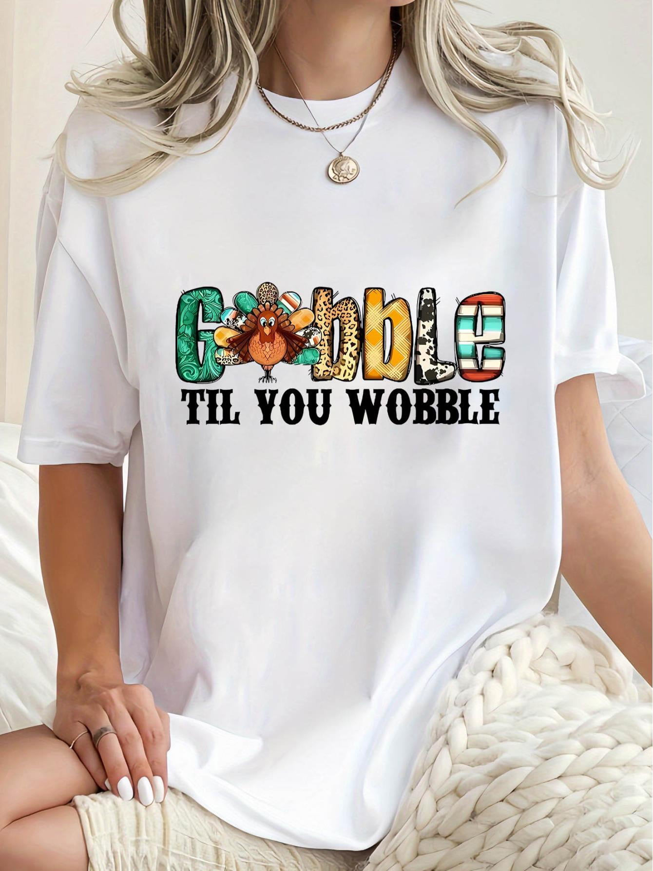 1pc Women'S Casual Round Neck Short Sleeve T-Shirt with Creative ...