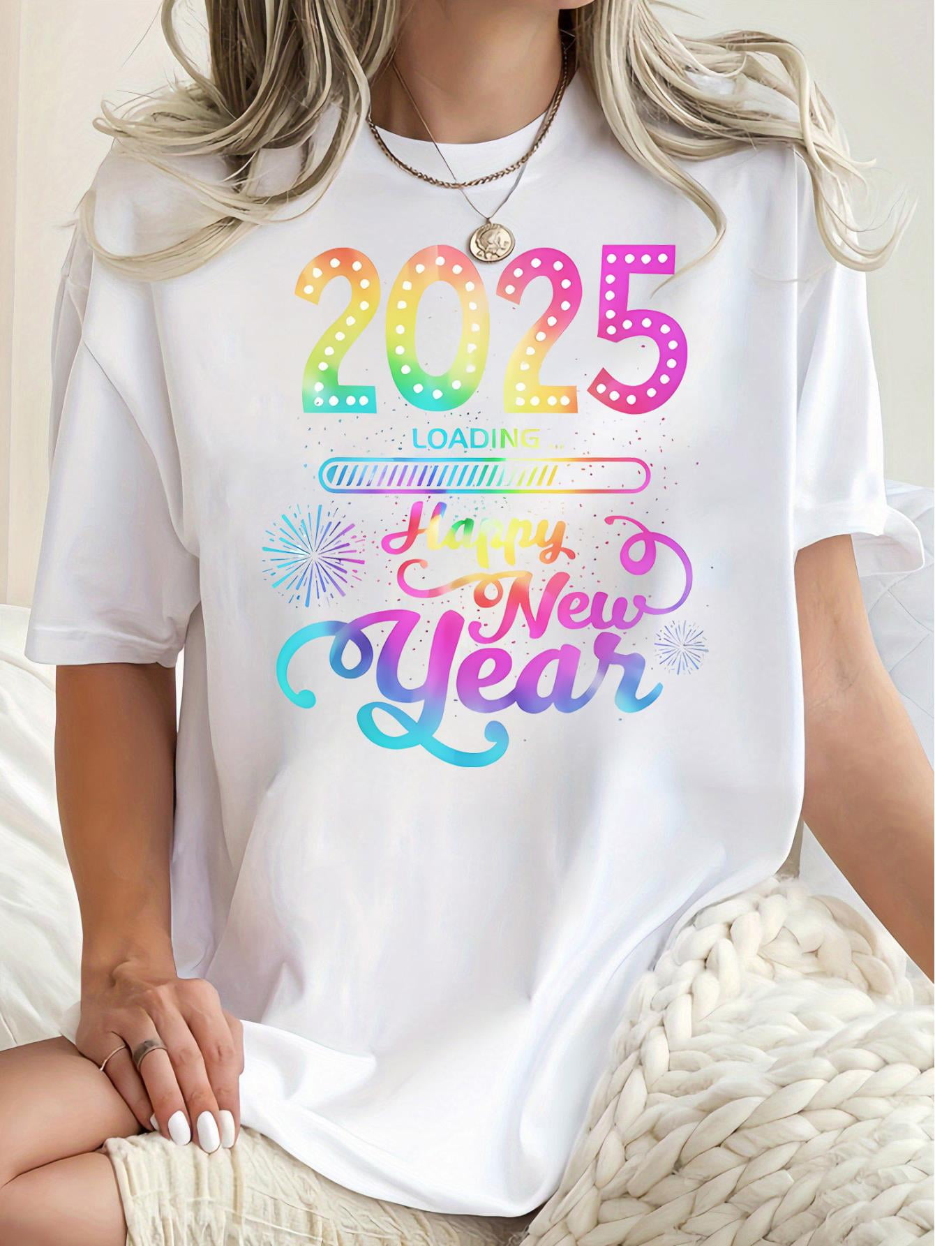1pc Women'S Fashion Gradient Color "2025 Loading Happy New Year ...