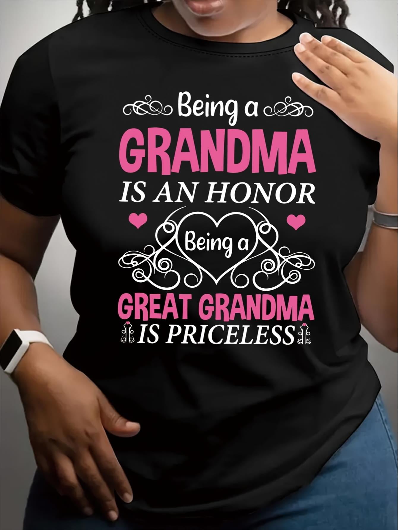 1pc Women'S Polyester Crew Neck T-Shirt with "Being a GRANDMA IS AN ...