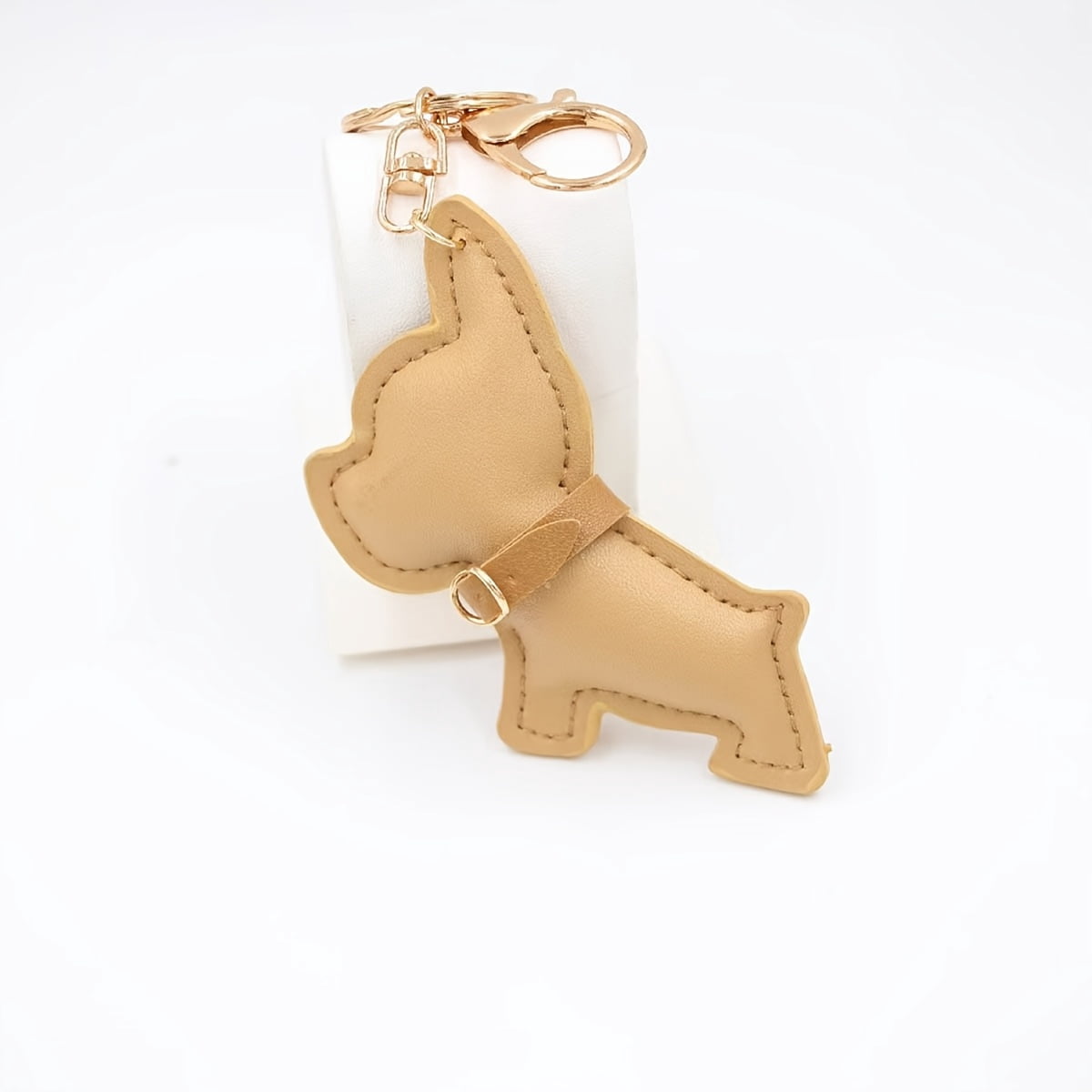 1pc Women's Cartoon Bulldog Keychain, Faux Leather Fashion Accessory ...