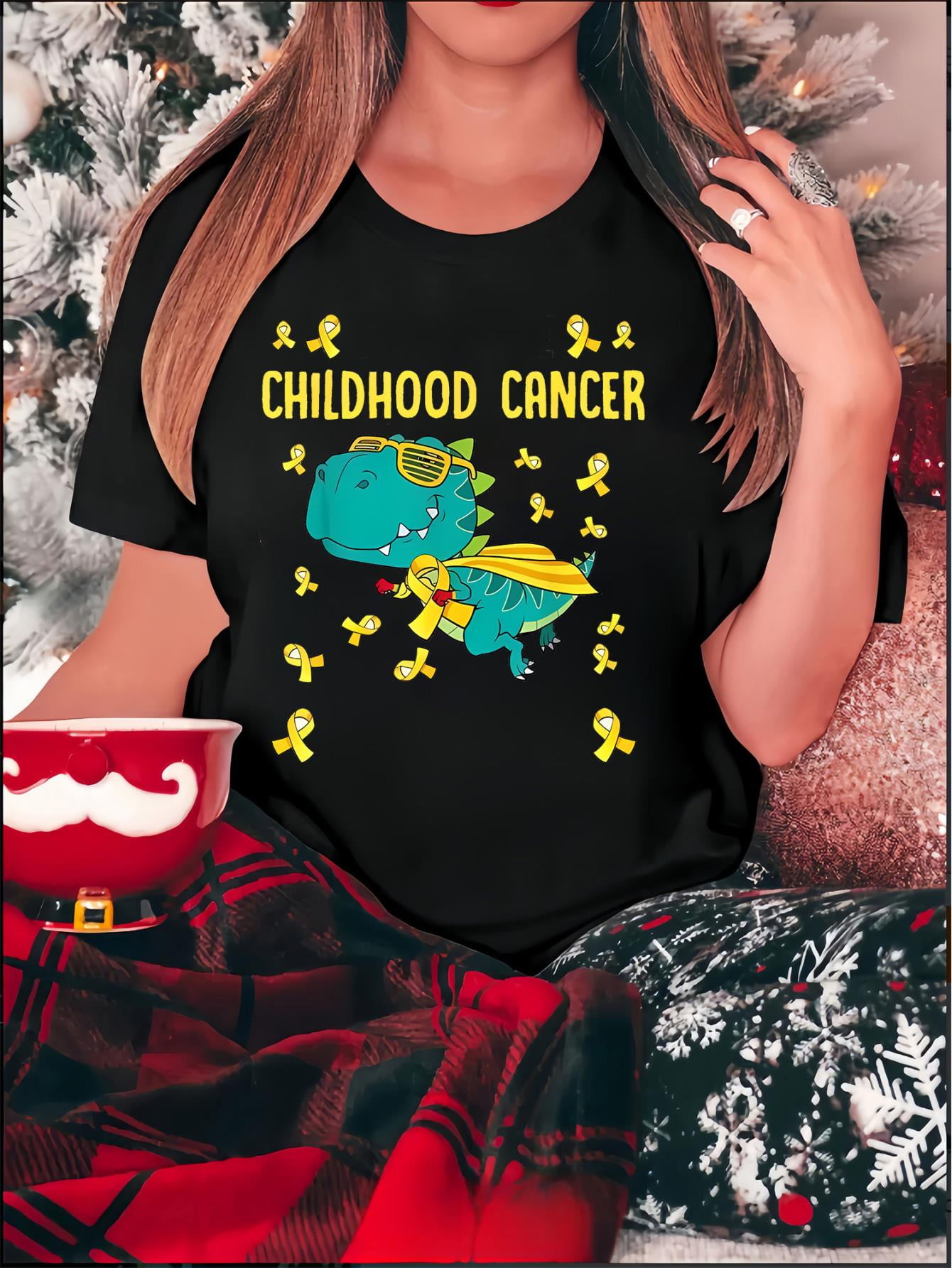 1pc Women's Casual Round Neck Short Sleeve T-Shirt with Childhood ...