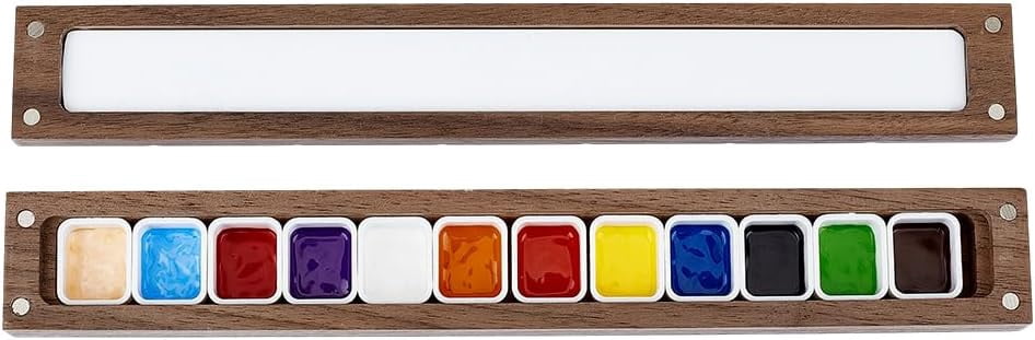 1pc Wood & Acrylic Flip Top Paintbox Multifunction Palettes Painting ...