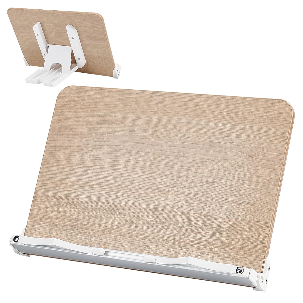 1pc Wood Book Stand Adjustable Book Holder Tray and Page Paper Clips ...