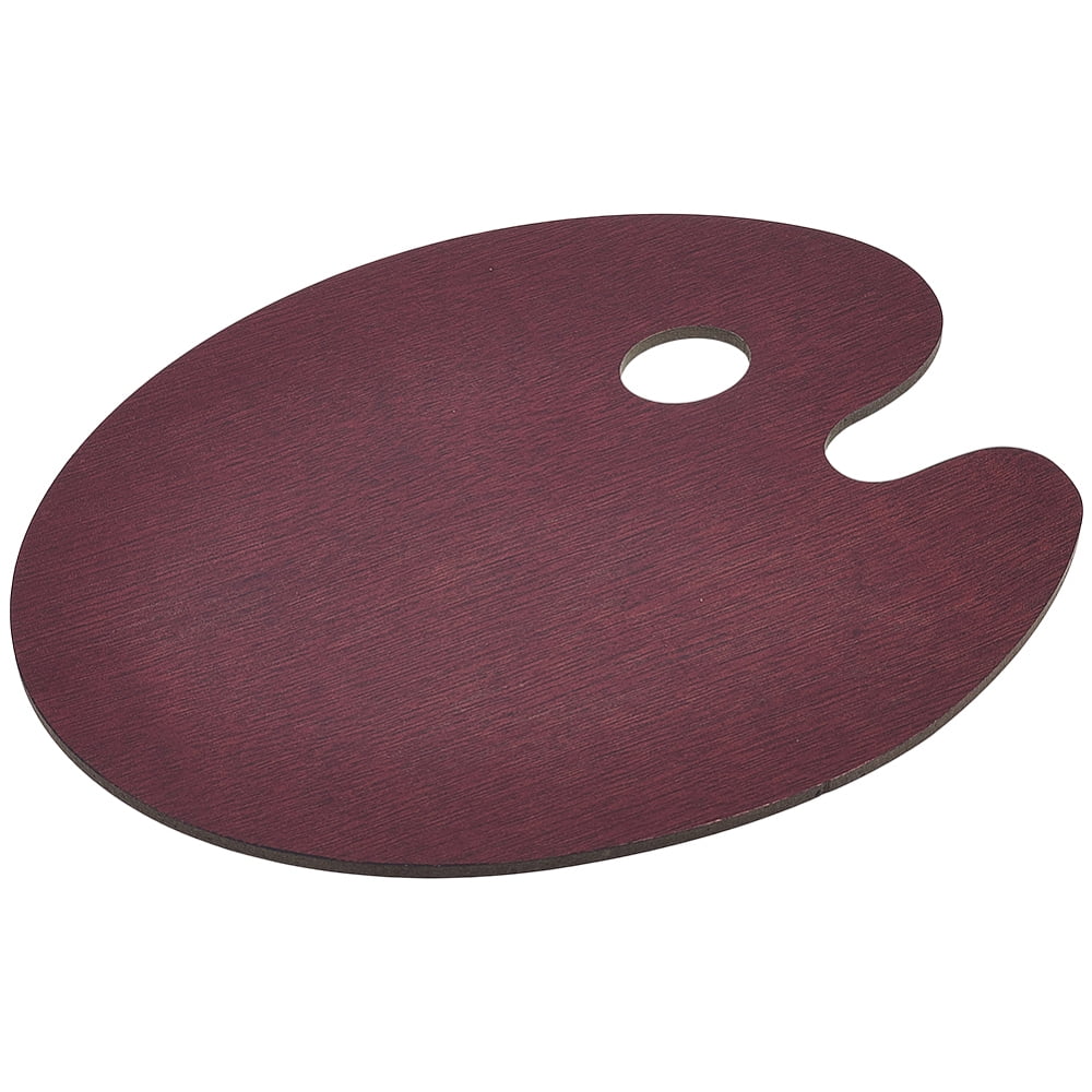 1pc Wood Oil Painting Palettes Oval Coconut Brown 300x240x5mm Hole: 31 ...