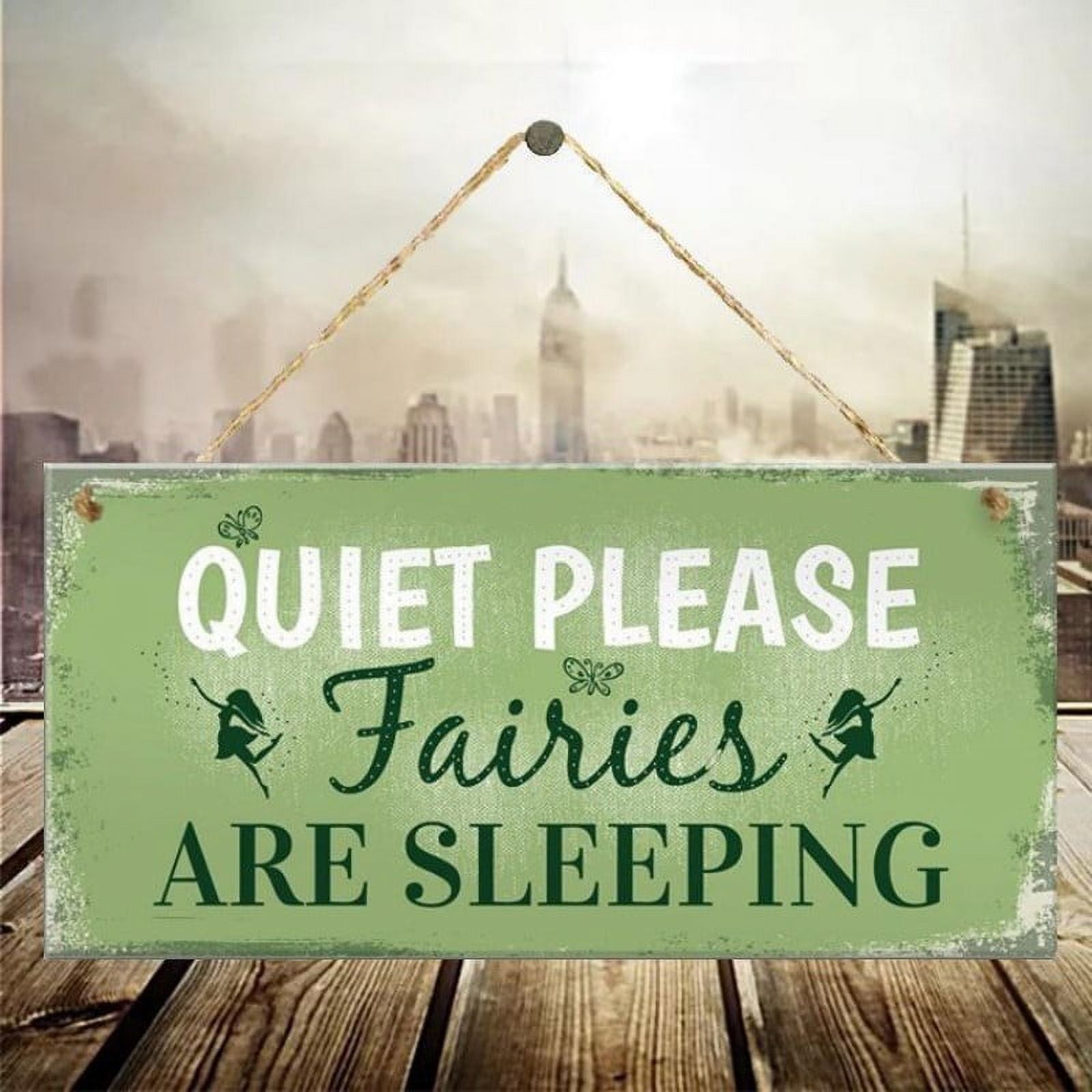 1pc Wooden Hanging Sign "Quiet Please Fairies Are Sleeping" - Home ...