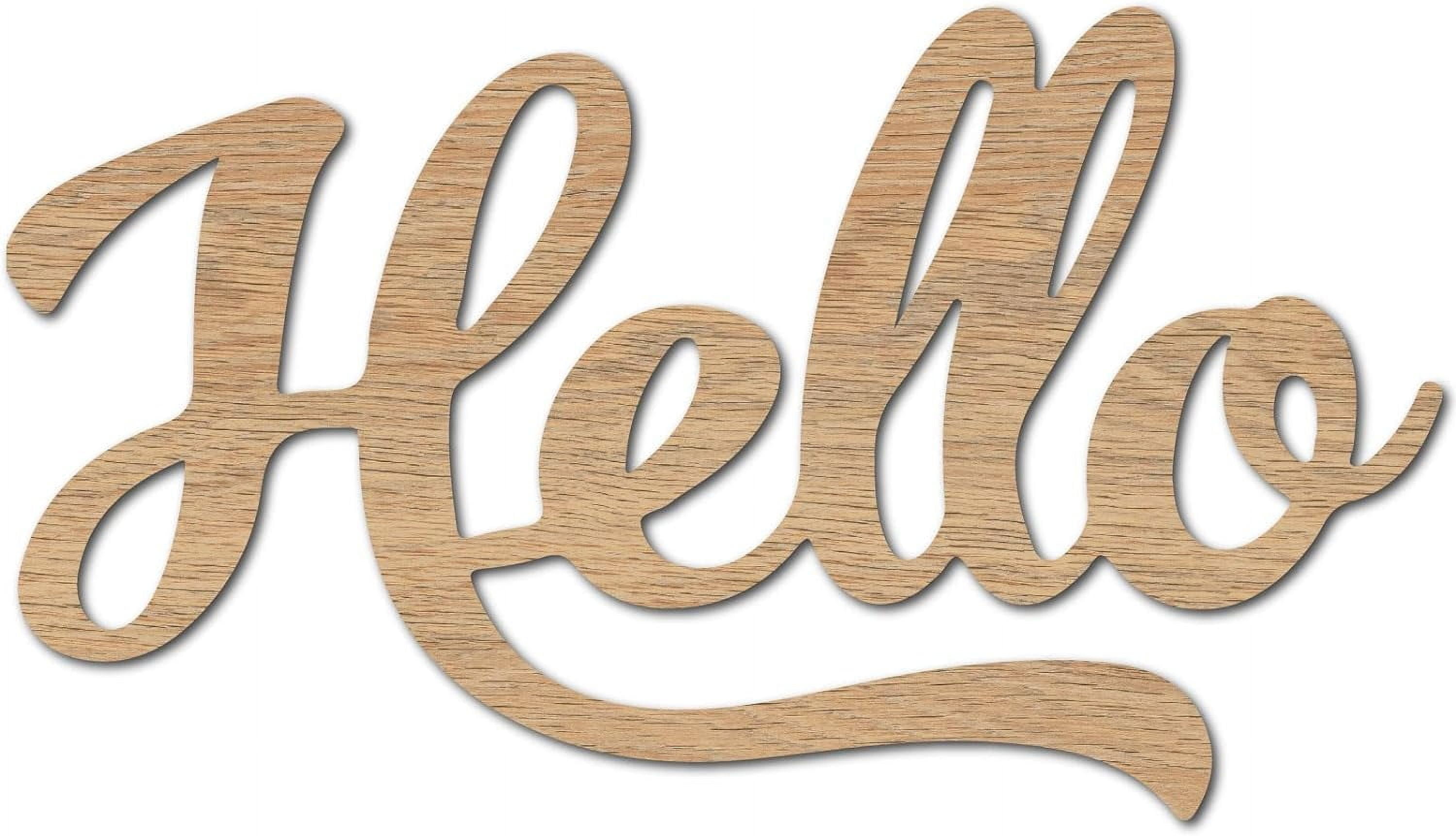 1pc Wooden Hello Letter Signs Unfinished Wooden Hello Sign Laser Cutout ...