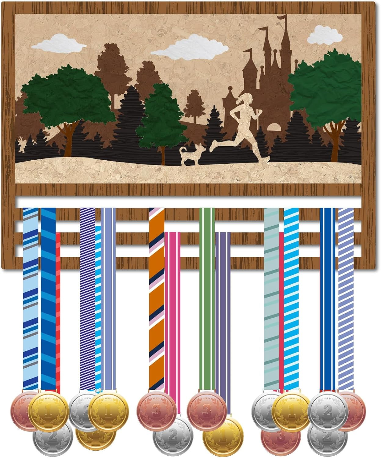 1pc Wooden Medal Holder Medals Display Hanger Rack Medal Holder Frame ...