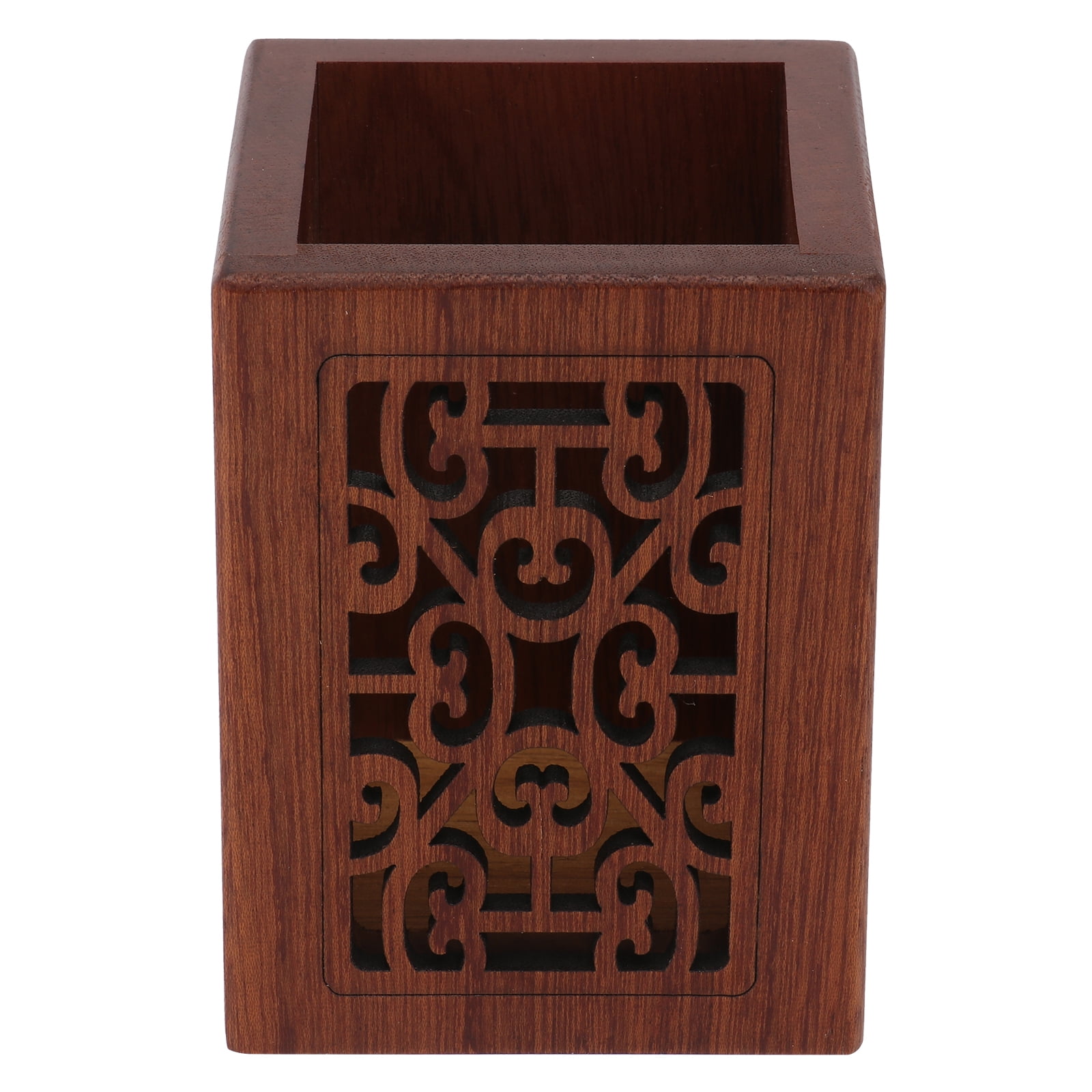 1pc Wooden Pen Holder Decorative Pen Container Wooden Desk Organizer ...