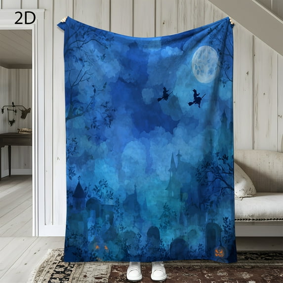 1pc Zeal Lily Vintage Halloween Witch Castle & Pumpkin Moon Art Print ...