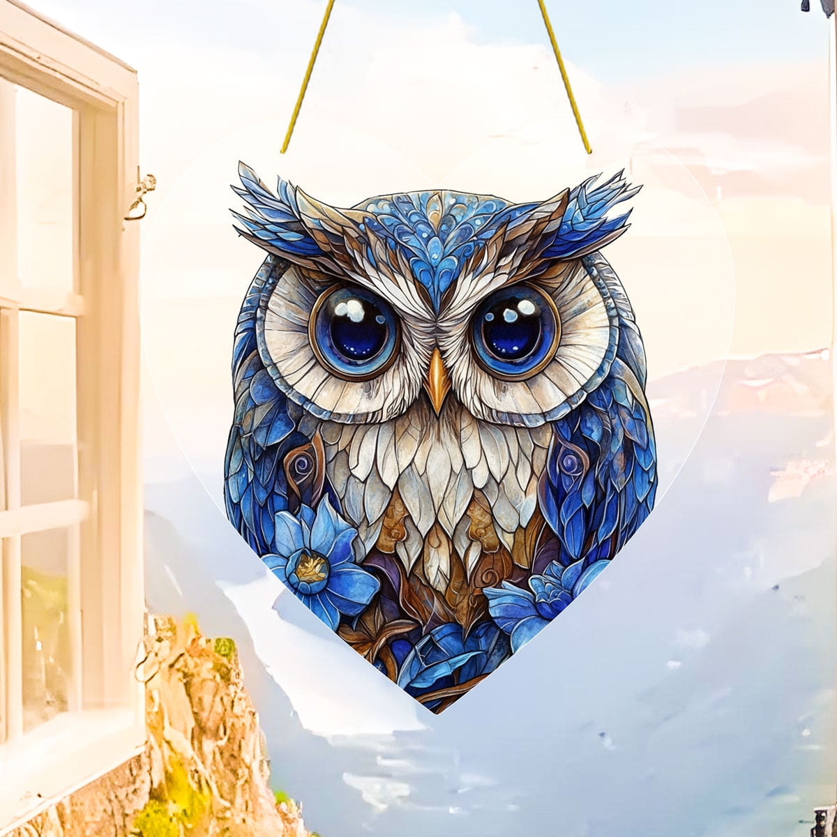 1pc, ‘blue and white intertwined mystical gaze’ suncatchers acrylic ...