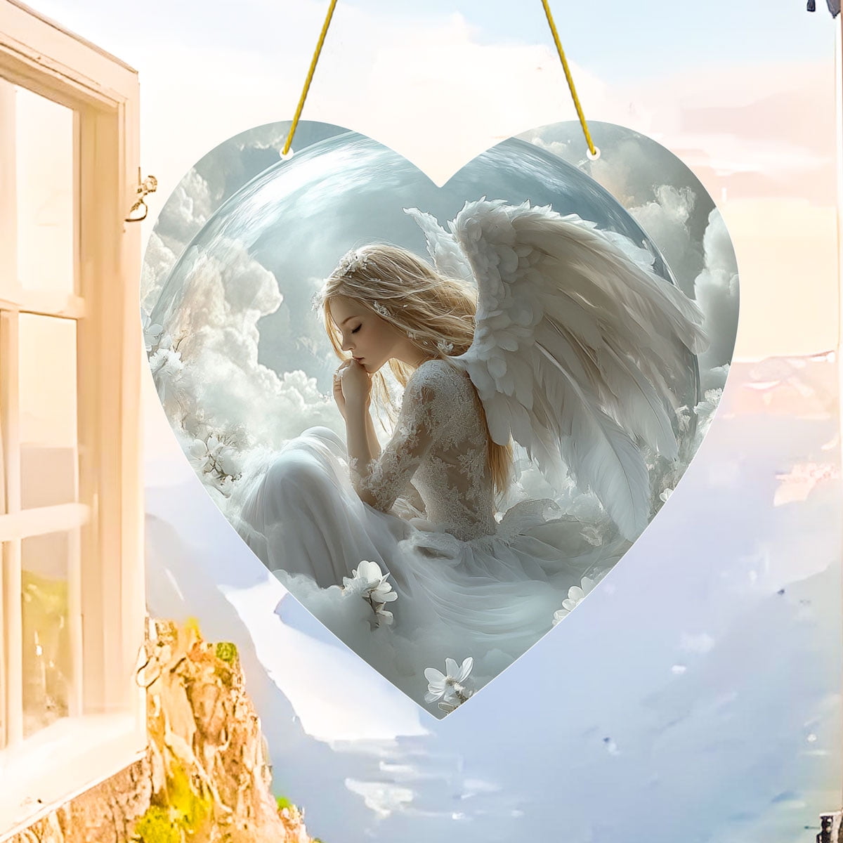 1pc, ‘contemplative angels’ suncatchers acrylic decorative signs and ...