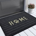 1pc flocking solid color seven stripe foot mat, door mat, entrance mat ...
