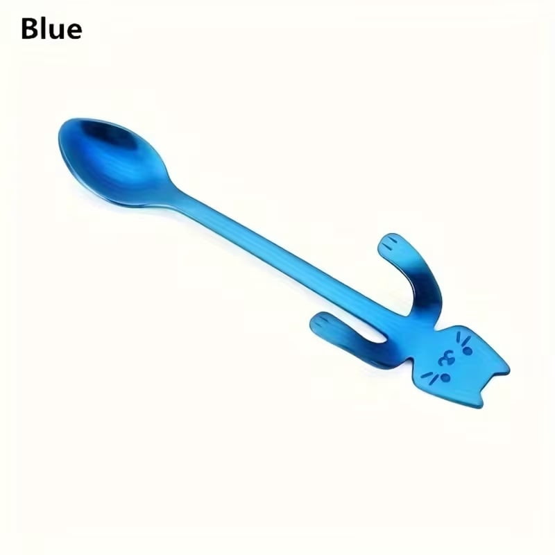 1pc, household stainless steel coffee spoon kawaii cat shape cute ...