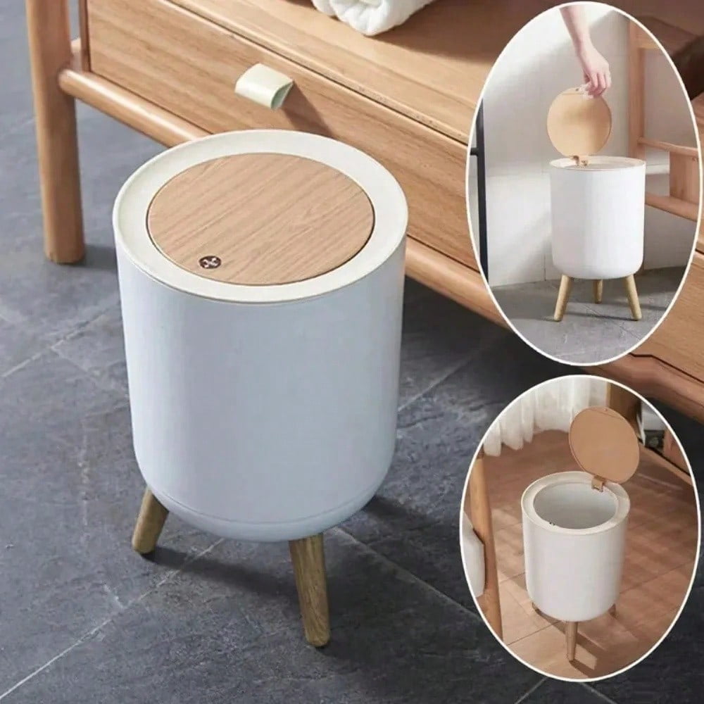 1pc independent trash can: 2-gallon capacity, modern style with a press ...