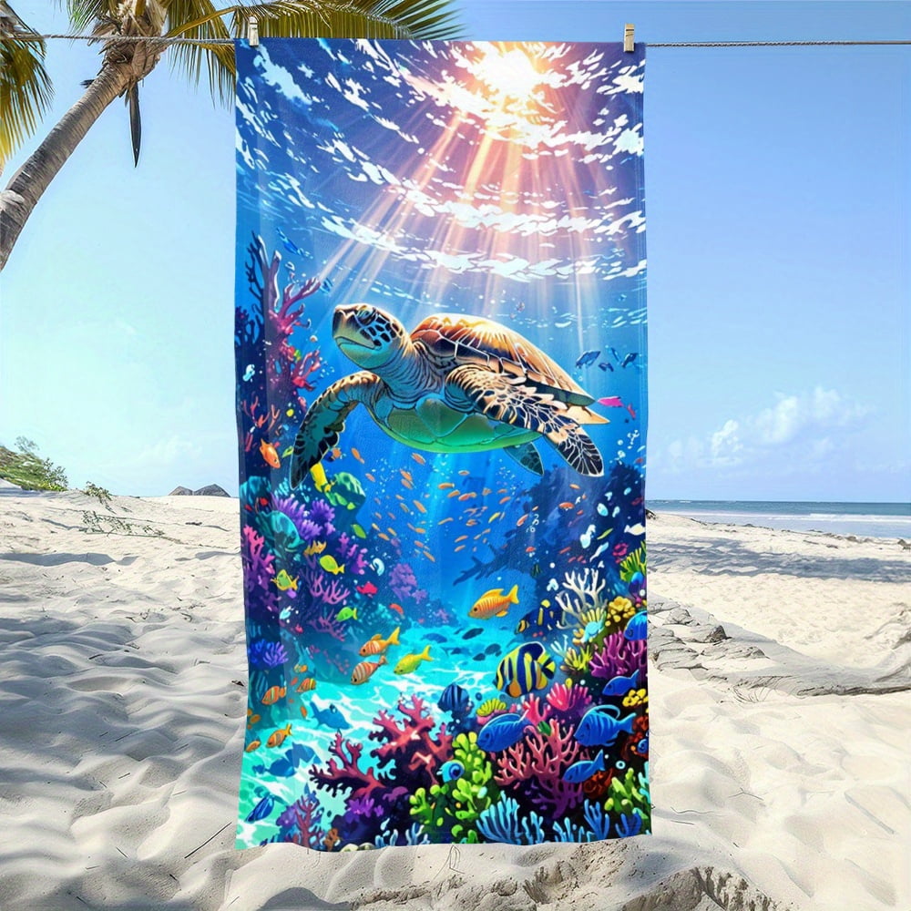 1pc of a Colorful Beach Towel Featuring a Turtle, Perfect for Summer ...