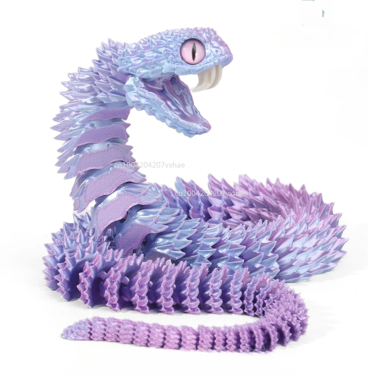 1pc pink and blue 3D Printed Snake Teeth Retractable Figurines Animal ...