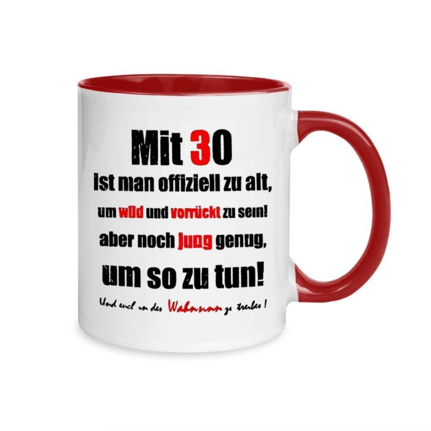 1pc red text thirty funny mug 11oz ceramic cup coffee cup decorative ...