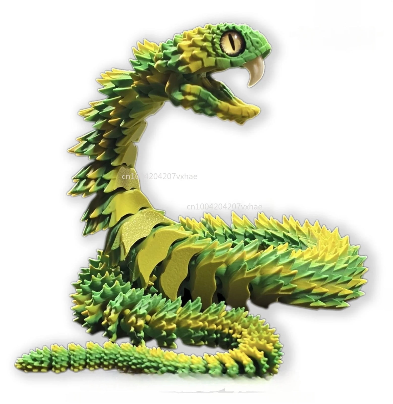 1pc yellow green 3D Printed Snake Teeth Retractable Figurines Animal ...
