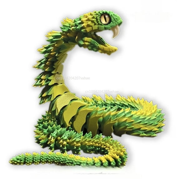 1pc yellow green 3D Printed Snake Teeth Retractable Figurines Animal ...