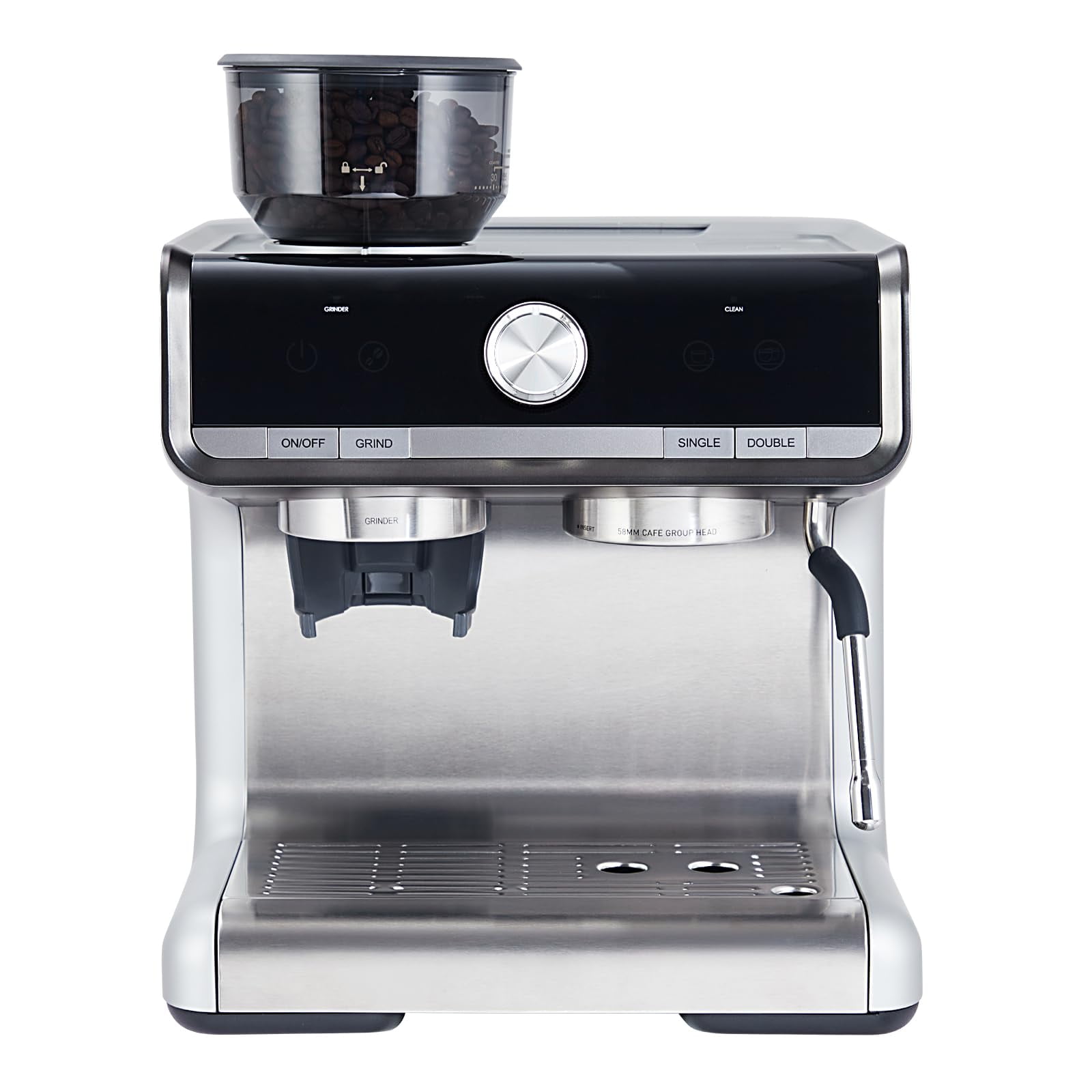 1pcMachine, 20 Bar Grinder3-In-1 1500W Coffeew/ Milk Frother Steam ...