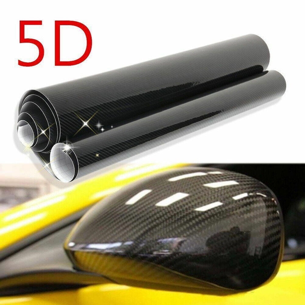 1pcs 12"x60" 5D Premium Black Carbon Fiber Vinyl Wrap Bubble Free Air ...