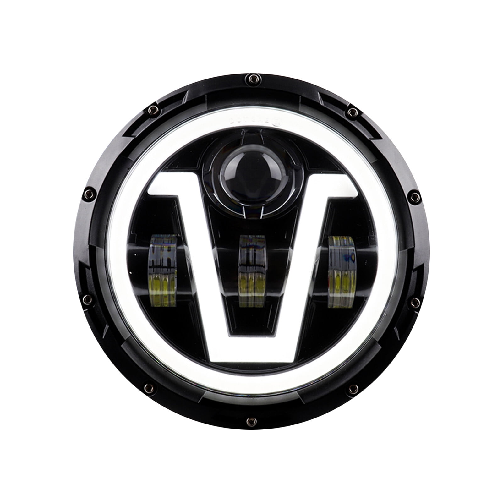 1pcs 12V/24V Motorcycl Headlight 7'' V-shape LED Headlight with Turn ...