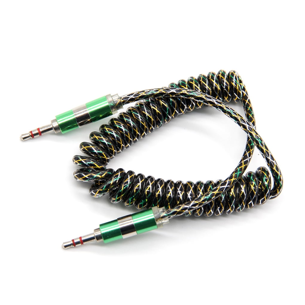 1pcs 3.5mm Male to Male Cable Transparent Spring Coiled 3.5mm for Jack ...