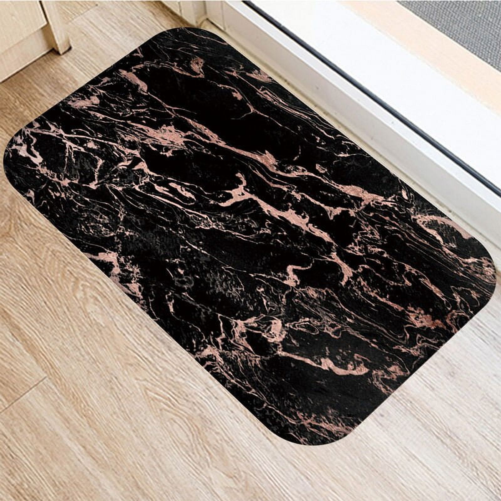 1pcs 40*60cm Rose Golden Marble Pattern Anti-Slip Suede Carpet Door Mat ...