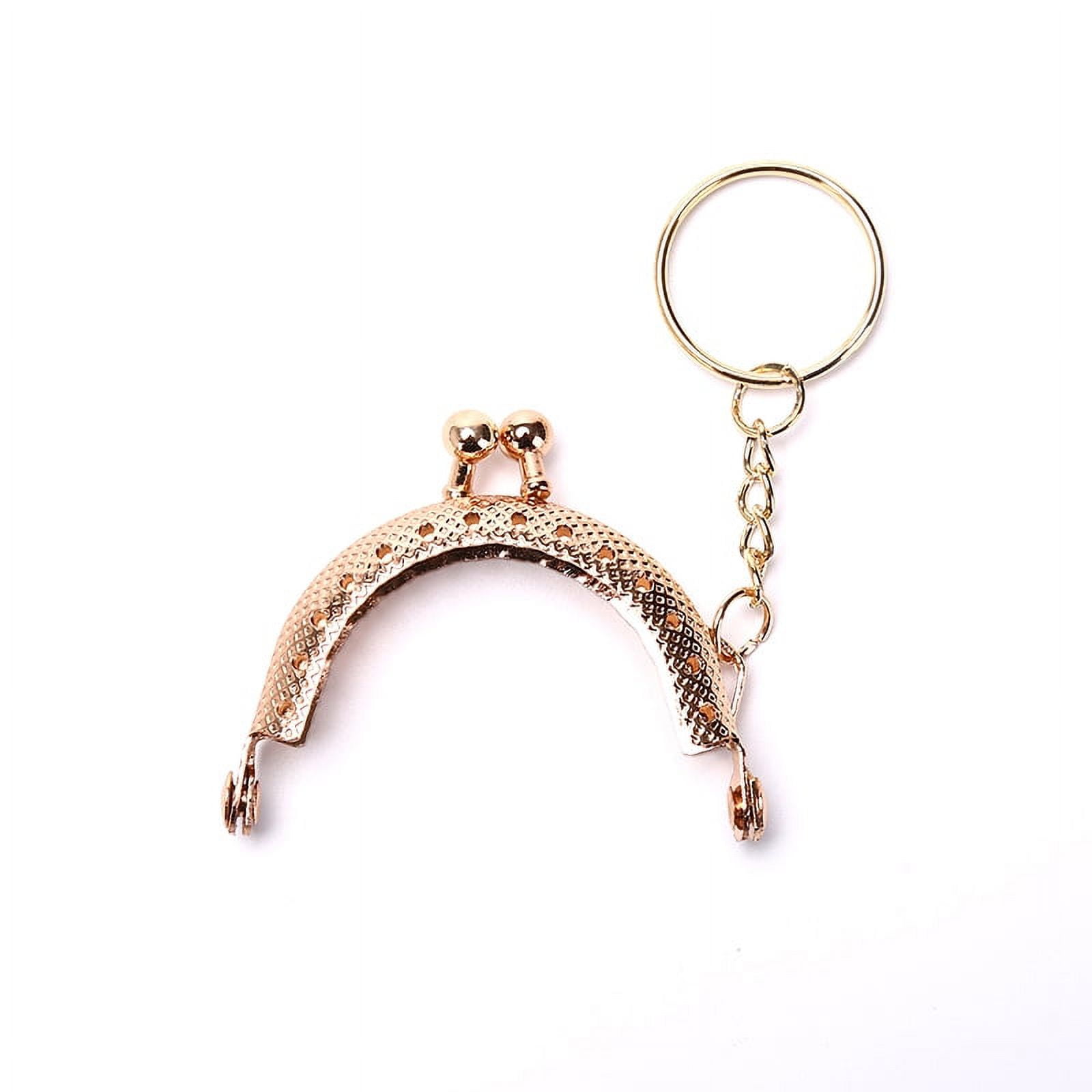 1pcs 5cm Coin Purse Metal Frame with Keychain DIY Arch Frame Kiss Clasp ...