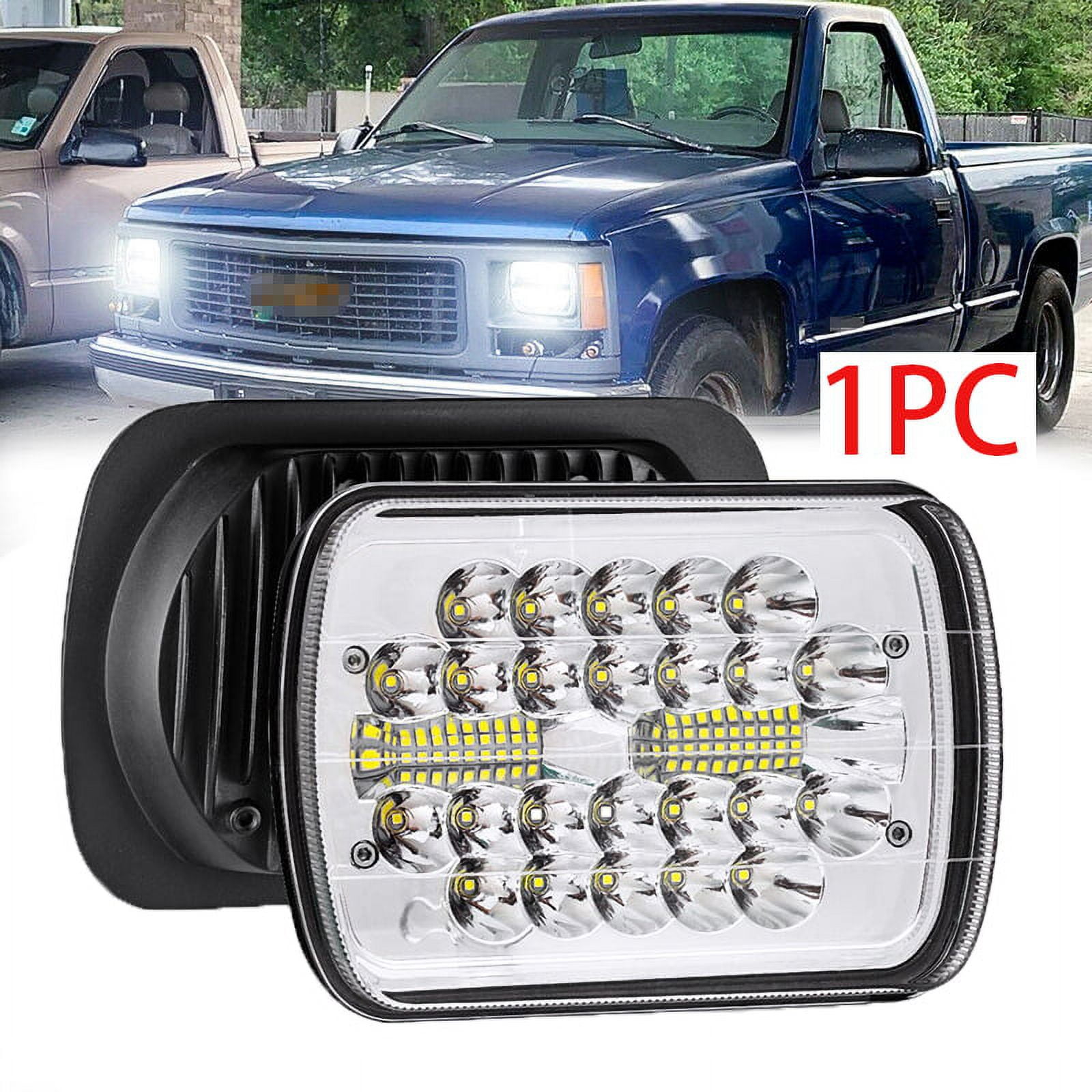 1pcs 7x6'' 180W LED Headlight High/Low DRL Beam For Jeep XJ For Ford E ...