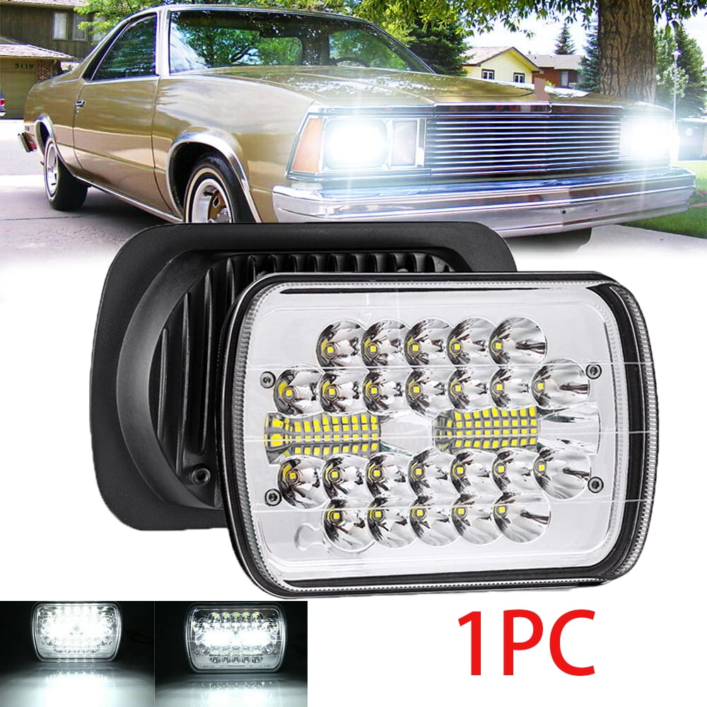1pcs 7x6" 5x7'' LED Headlights Halo H4 High/Low For Toyota Hilux 1988 ...