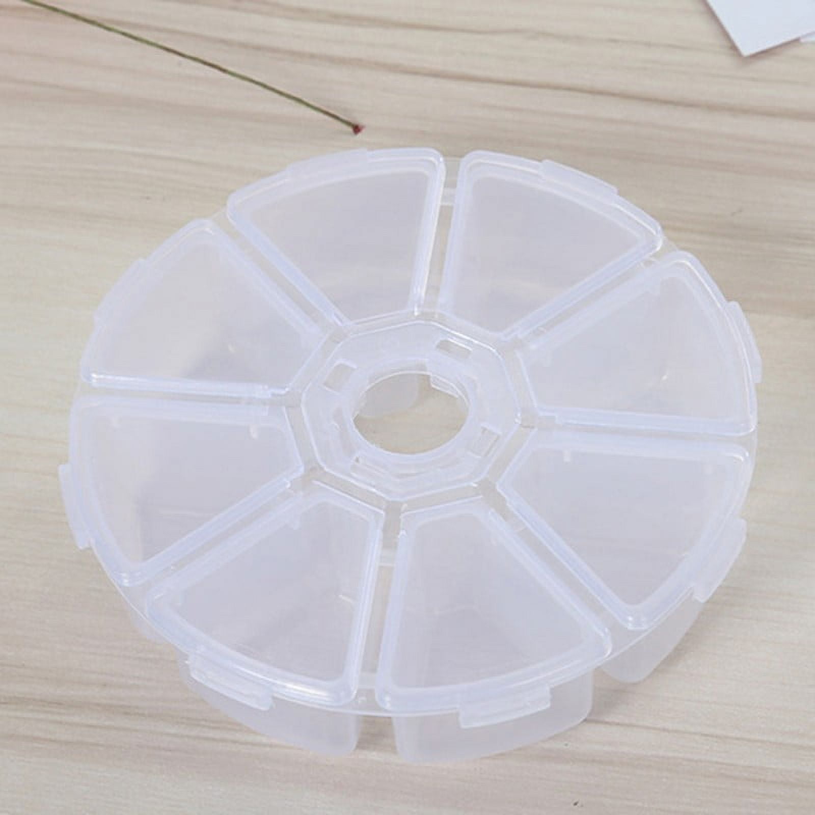 1pcs 8 Detachable Grid Compartment Transparent Round Plastic Storage ...