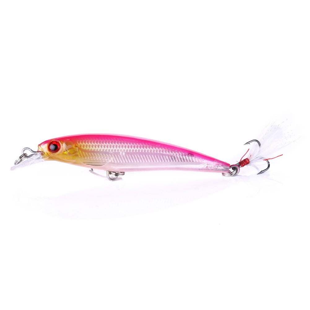 1Pcs 9Cm Trolling Bait Minnow Fishing Lure Laser Artificial Bait 3D ...