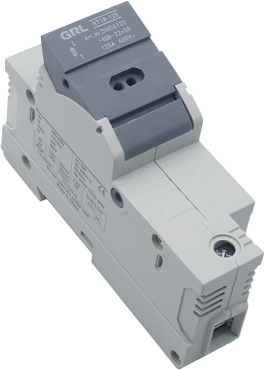1pcs AC Fuse Holder Base RT18-125 RO17 Fast Blow Ceramic DIN Rail Moun ...