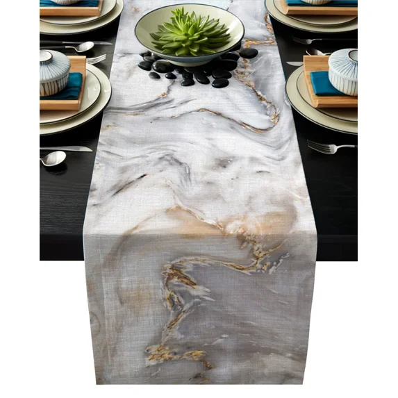 1pcs Abstract Marble Texture Modern Table Runners For Wedding Party ...