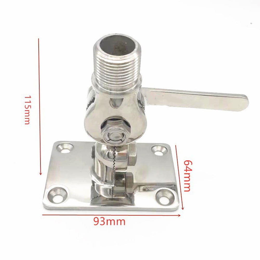 1pcs Adjustable Marine Radio VHF Antenna Base Mount Stainless Steel For ...