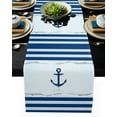 1pcs Anchor Blue Navy Lines Modern Table Runners For Wedding Party ...