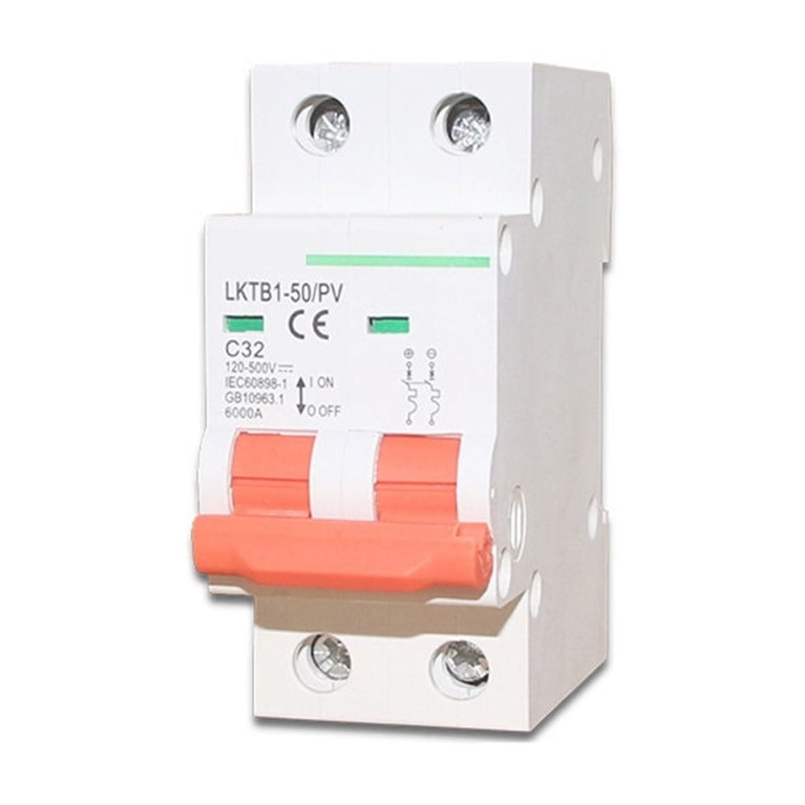 1pcs Approved 2 Pole16A/32A/50A/63A DC250V 500V MCB DC Circuit Breaker Solar Energy Photovoltaic ...