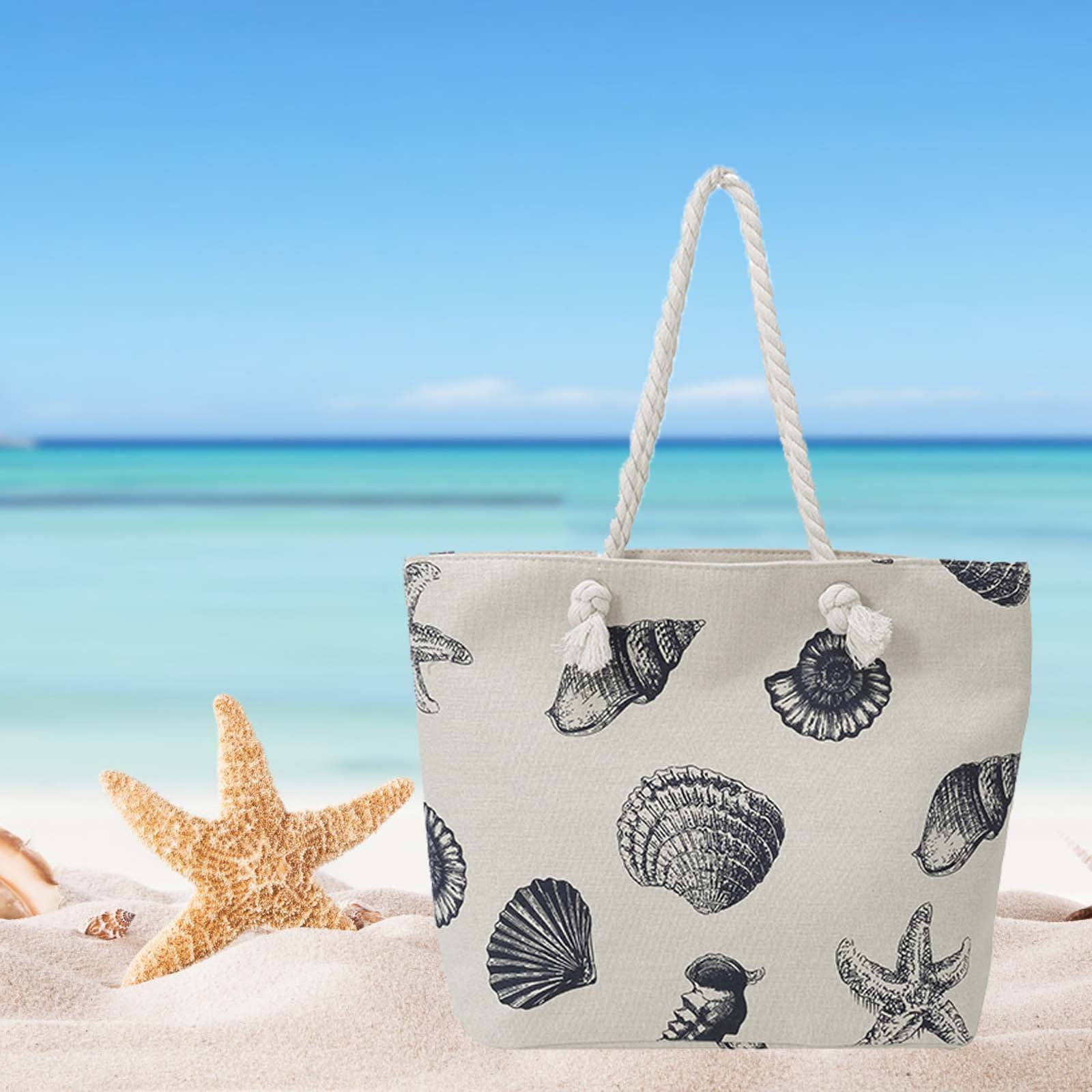 1pcs Beach Bags for Women Large Canvas Beach Tote Bag Waterproof Sand ...