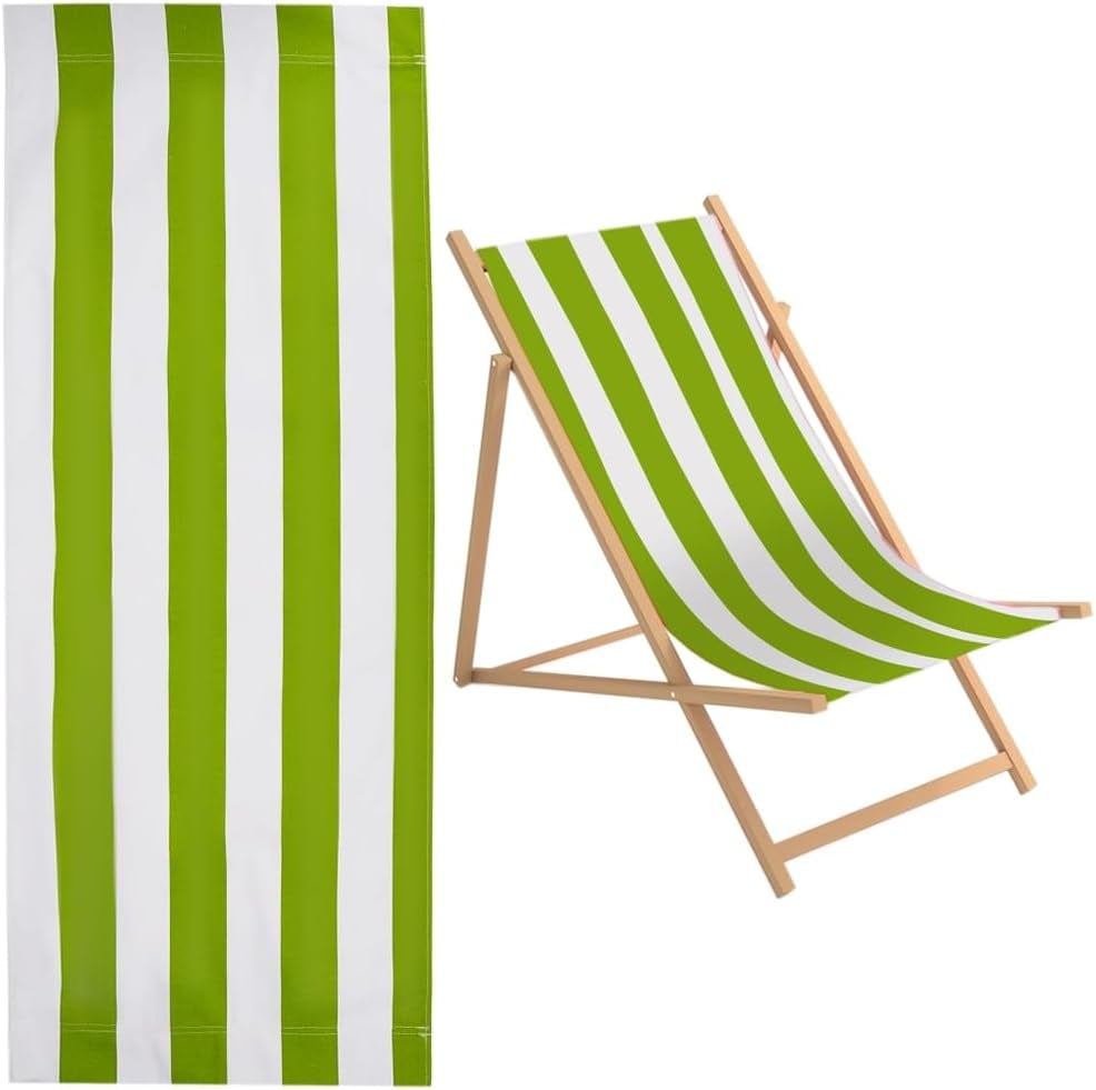 1pcs Beach Sling Chair Replacement Canvas Yellow Green and White ...