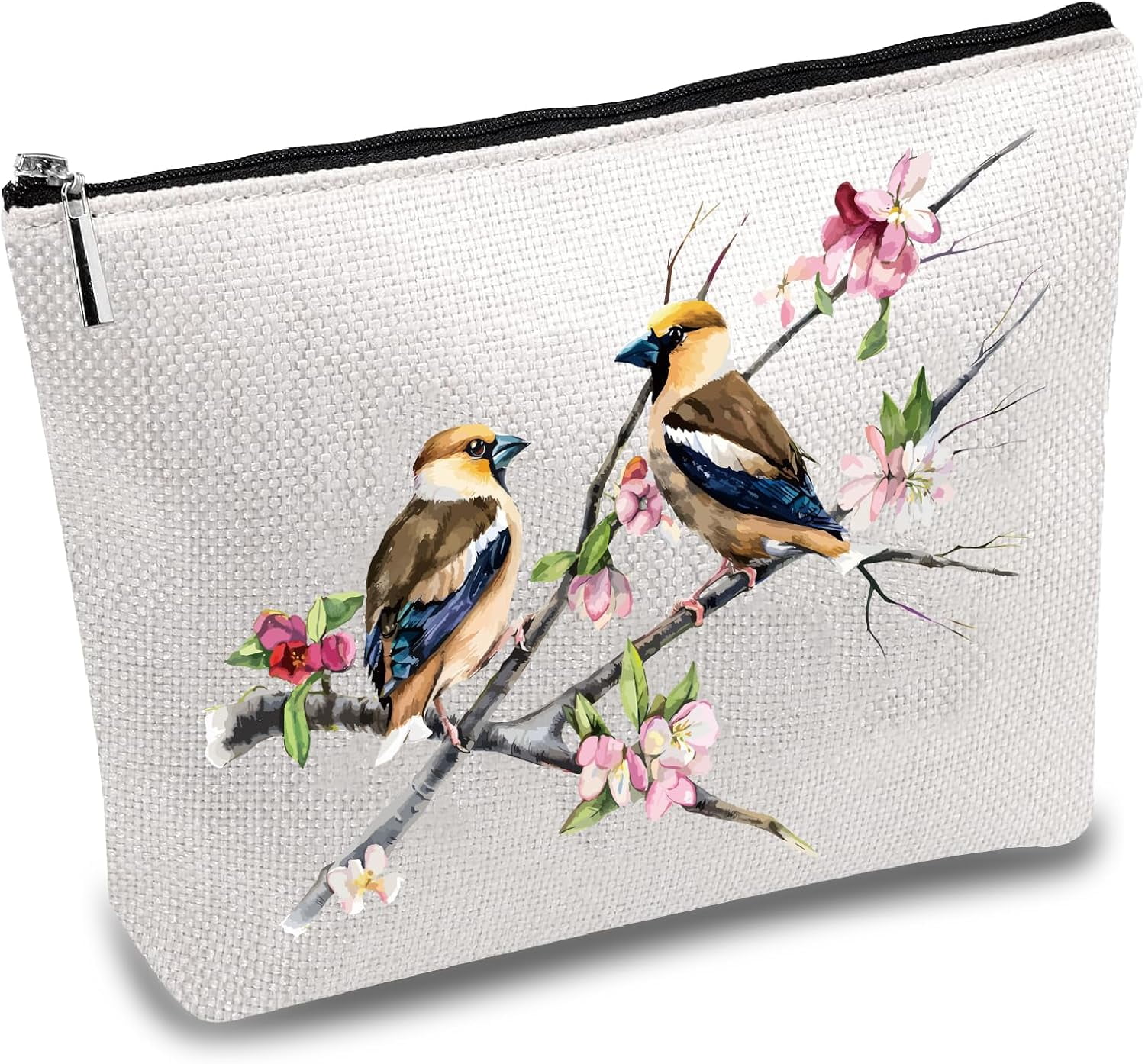 1pcs Birds Makeup Bags Cosmetic Bag Multi Purpose with Metal Zipper ...