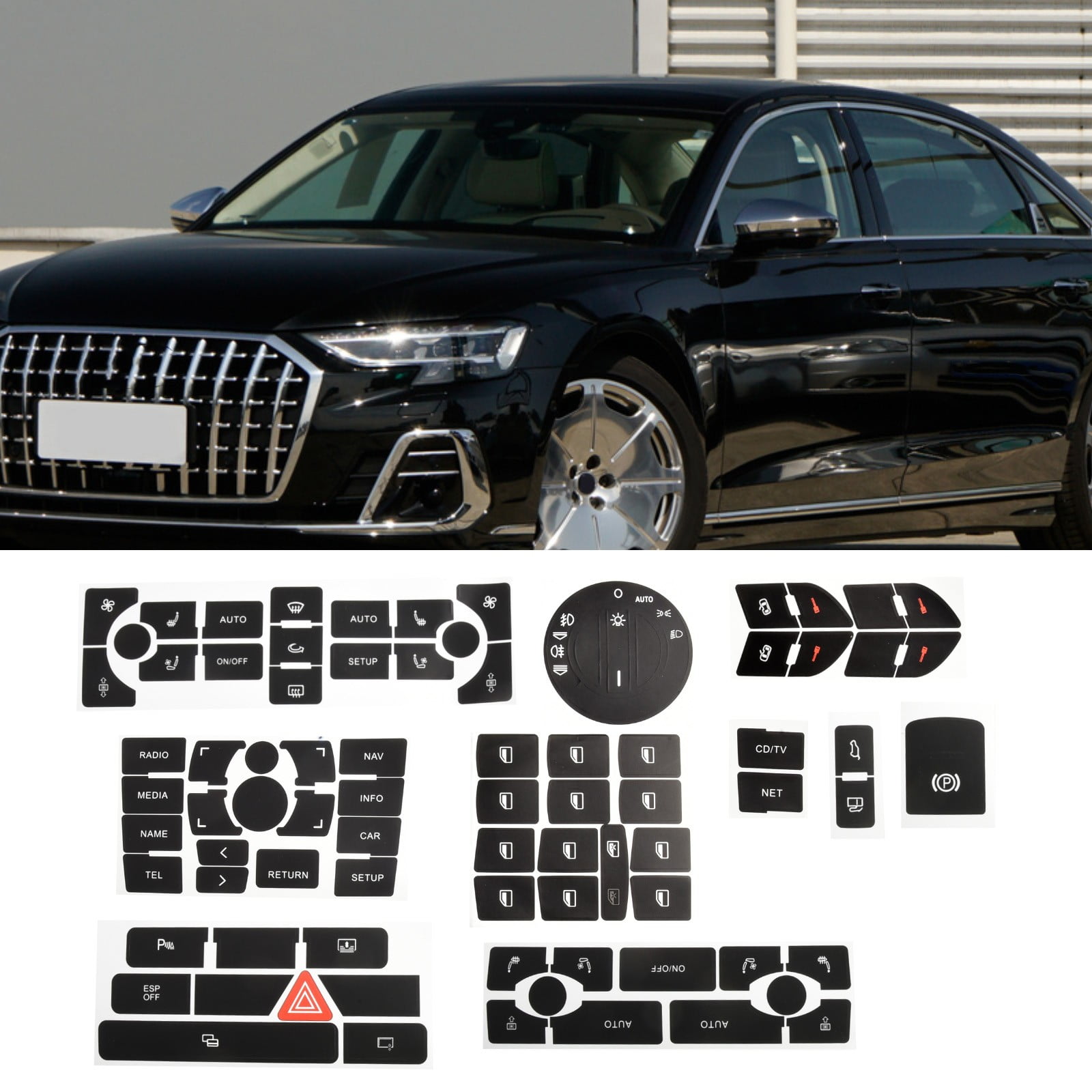 1pcs Car Button Repair Decal Sticker Central Control Panel Window ...