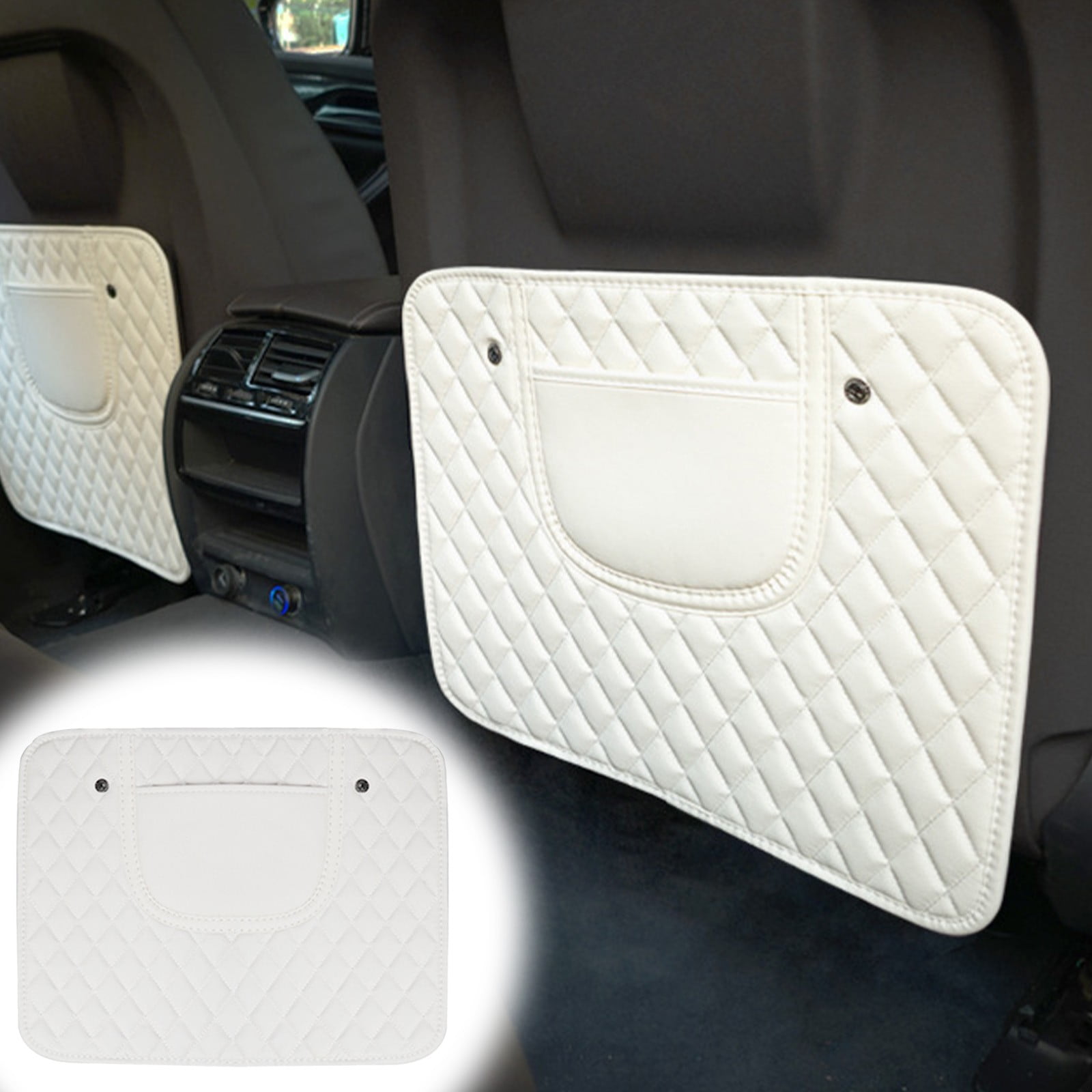 1pcs Car Kick Mats, PVC Backseat Protector Cover Pad with Storage Bag ...