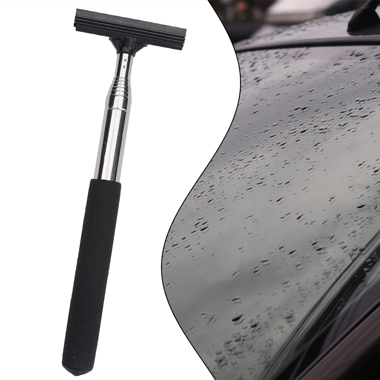 1pcs Car Rearview Mirror Wiper Stainless Steel Telescopic Scraper Glass ...
