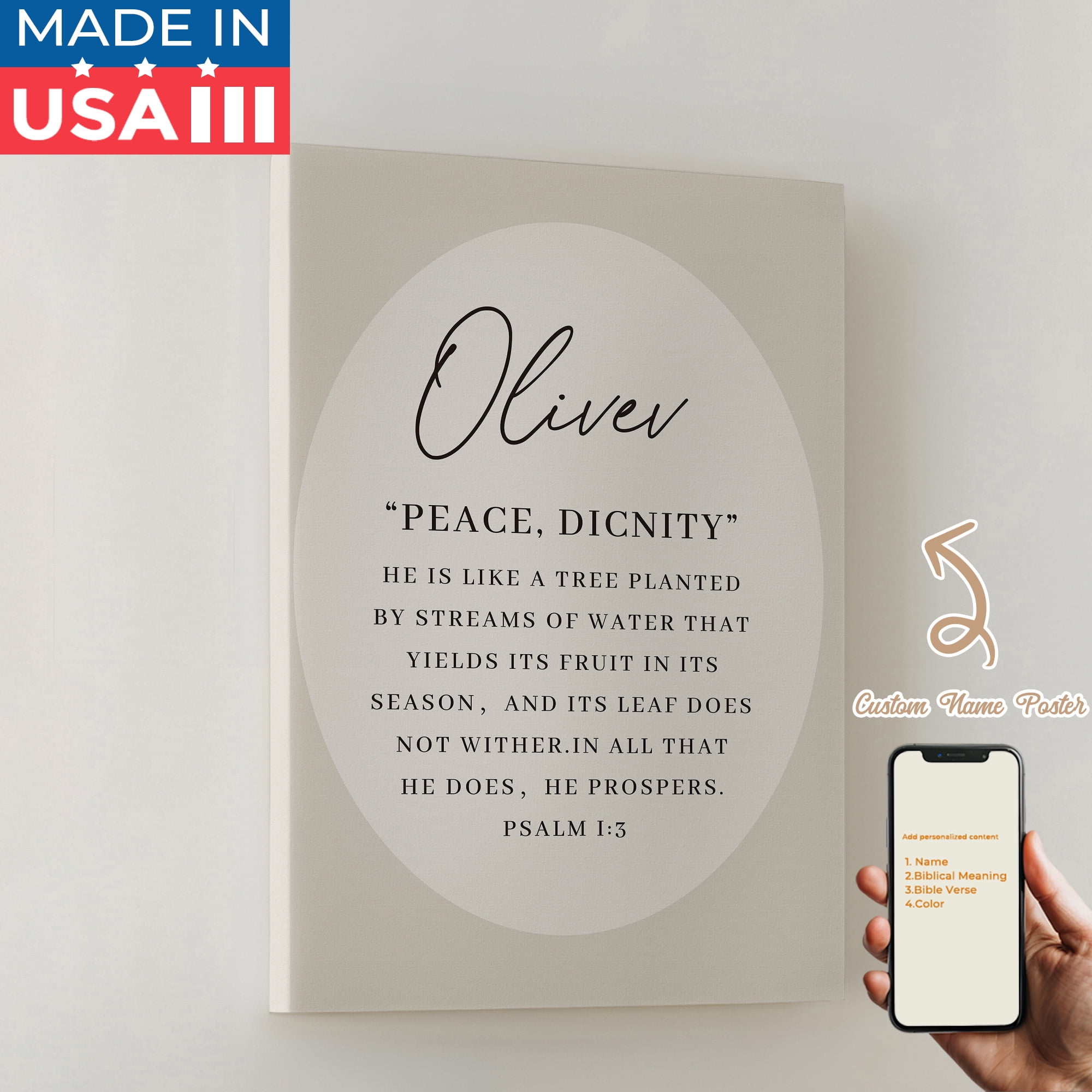 1pcs Custom Name Meaning Sign Christian Bible Verses Decorative ...